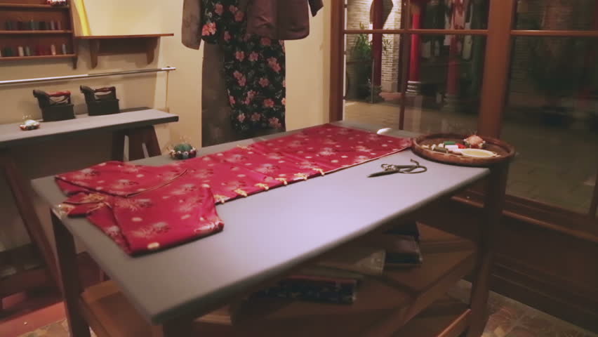Chinese Tailor Shop. Shots of Stock Footage Video (100% Royalty-free ...