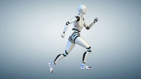 Running Cyborg Alpha Channel Seamlessly Loopable Stock Footage Video ...