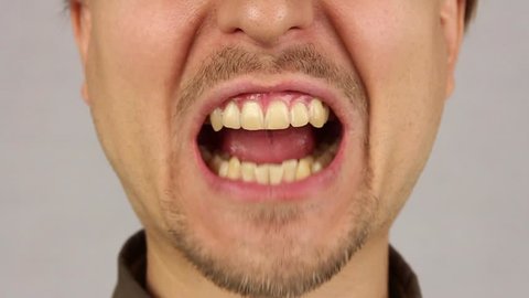 Male Mouth Grits His Teeth Stock Footage Video (100% Royalty-free ...