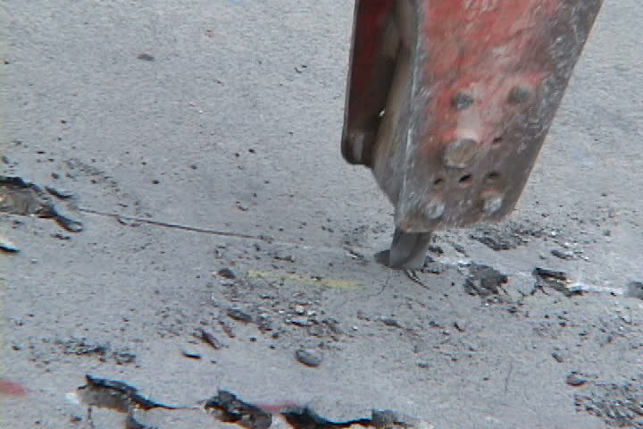 Construction Machine Drill the Asphalt Stock Footage Video (100% ...