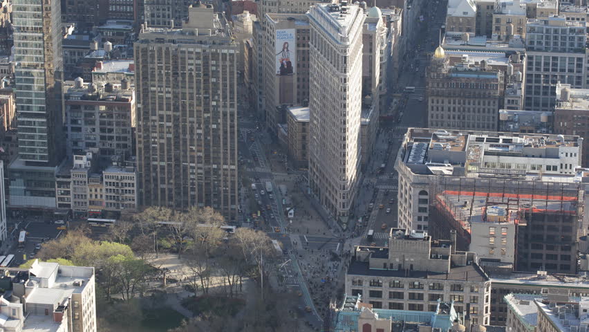 Aerial View, Flatiron Building in Stock Footage Video (100% Royalty ...