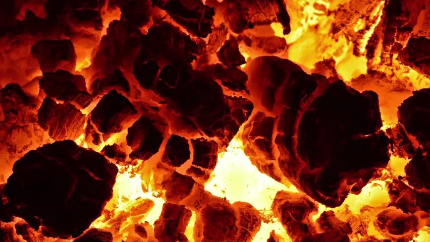 Burning Coal. Close up of Stock Footage Video (100% Royalty-free ...