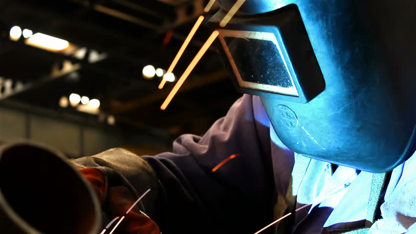 welding mask protection worker who Stock Footage Video (100% Royalty ...