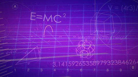 Purple Animated Math Themed Background Stock Footage Video (100% ...