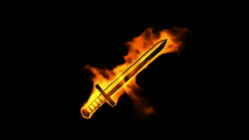 Fire Sword Sign,burning Ancient Arms. 스톡 동영상 비디오(100% 로열티프리) 4123036 ...
