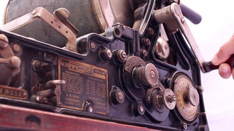 Mimeograph Machine Stencil Duplicator Stock Footage Video (100% Royalty ...