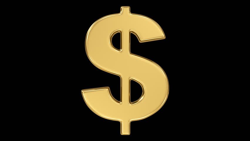 golden dollar sign animated loop hdtv-format Stock Footage Video (100% ...