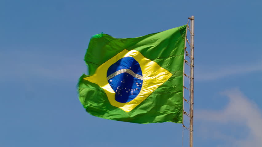 Brazilian Flag Flying in the Stock Footage Video (100% Royalty-free ...