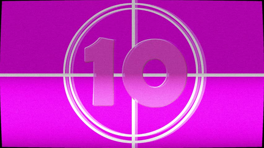 bubblegum pink countdown leader clock with Stock Footage Video (100% ...