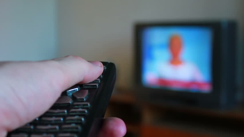 human hand changes channels on tv Stock Footage Video (100% Royalty ...