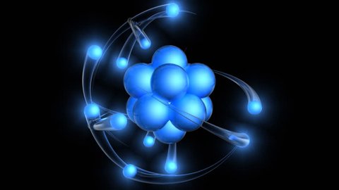 Atom Loop Isolated On Black Matte Stock Footage Video (100% Royalty ...