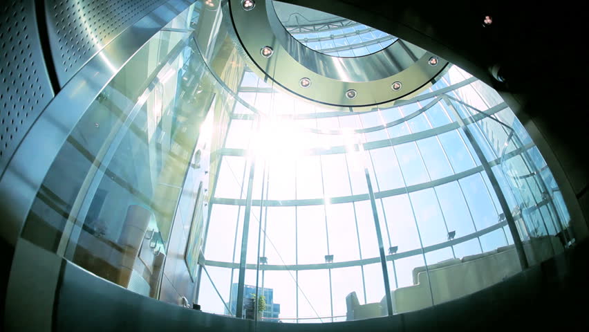 moving elevator within city skyscraper downtown Stock Footage Video ...