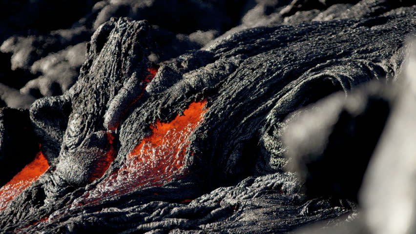 remorseless flow burning volcanic lava destroying Stock Footage Video ...
