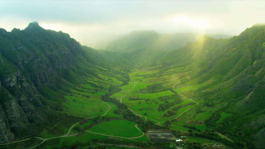 aerial view kahana valley hawaii Stock Footage Video (100% Royalty-free ...