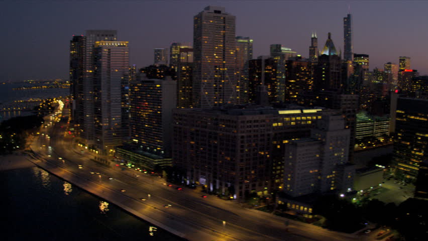 aerial illuminated low level view lake Stock Footage Video (100% ...