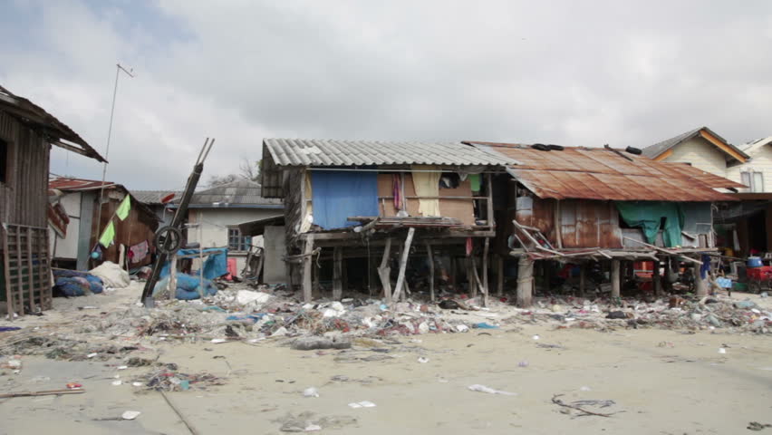 poor fishers houses along sea coast Stock Footage Video (100% Royalty ...