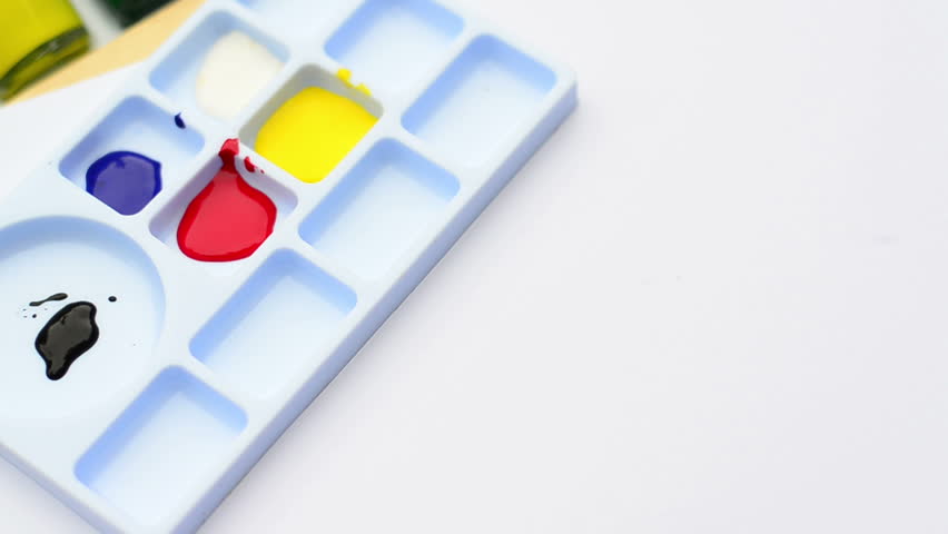 artist filling water color on art Stock Footage Video (100% Royalty ...