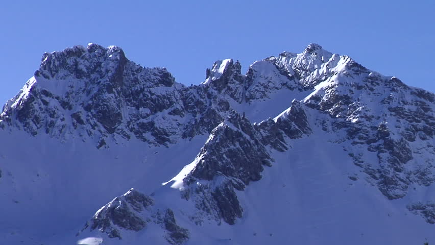 panorama shot over alpine peaks winter Stock Footage Video (100% ...