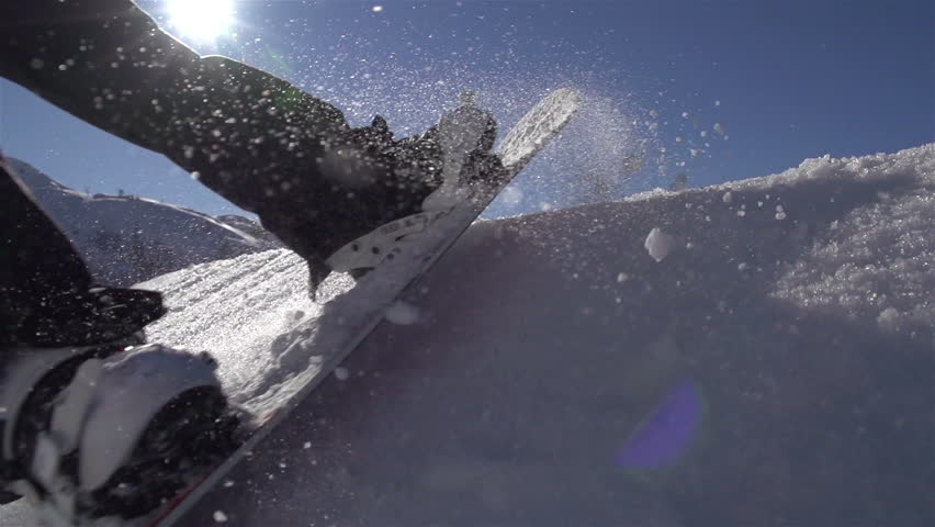 slow motion snowboarding jumping on kicker Stock Footage Video (100% ...