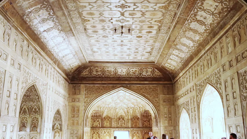 tilt shot interiors khas mahal agra Stock Footage Video (100% Royalty ...