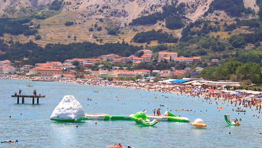 famous bashka beach on krk island Stock Footage Video (100% Royalty ...