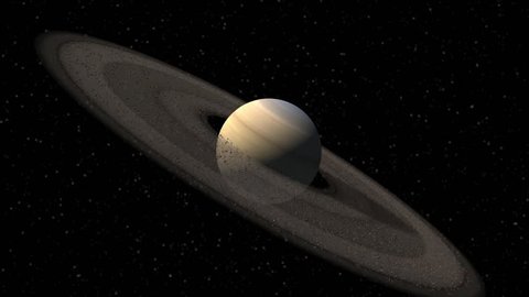 Saturn Like Planet Spinning Asteroid Rings Stock Footage Video (100% ...