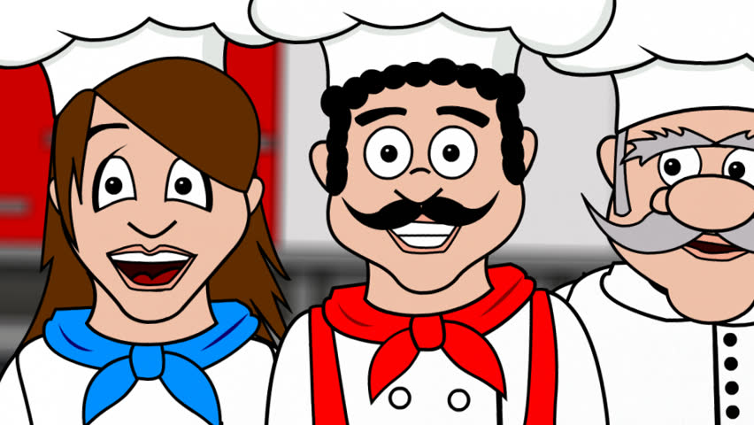 A Cartoon Team of Chefs Stock Footage Video (100% Royalty-free) 4343045 ...