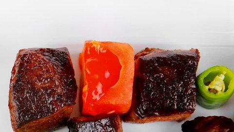 European Food Roast Beef Meat Goulash Stock Footage Video (100% Royalty ...