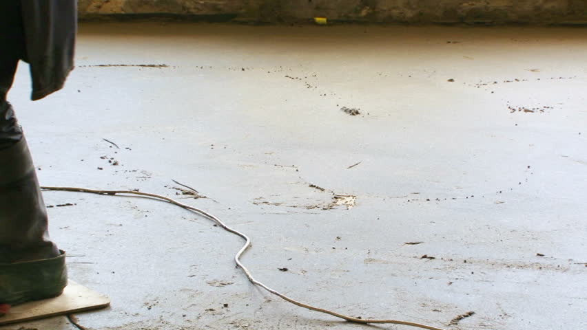 Worker Is Smoothing New Concrete Stock Footage Video 100 Royalty Free 4367834 Shutterstock 