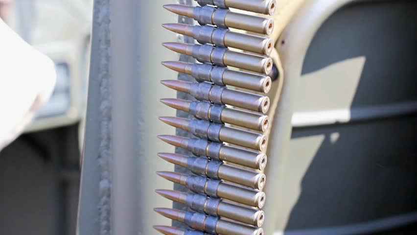 end linked machine gun bullet belt Stock Footage Video (100% Royalty ...