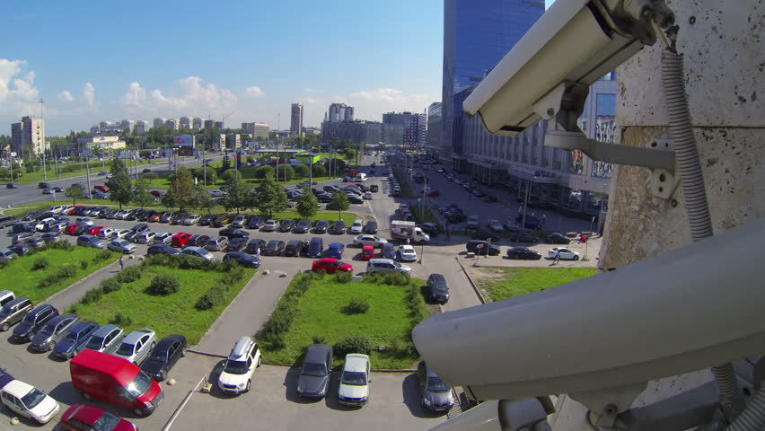 Video Surveillance Cameras On Building Stock Footage Video (100% ...