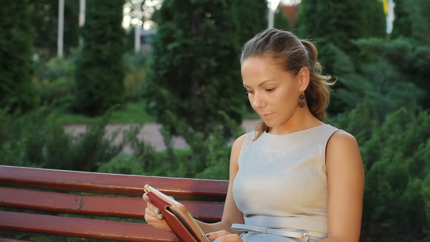 young beautiful nice girl sitting on Stock Footage Video (100% Royalty ...