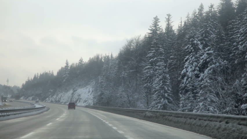 frozen road driving on highway winter Stock Footage Video (100% Royalty ...