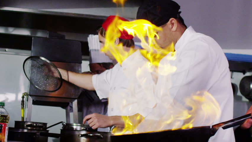 team professional chefs preparing cooking food Stock Footage Video (100 ...