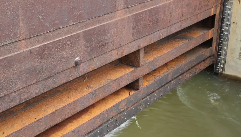 flood gate on river Stock Footage Video (100% Royalty-free) 4454840 ...