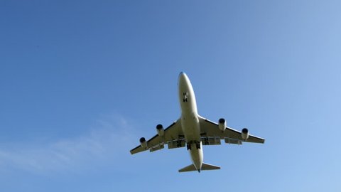 4k Airplane Impressive Landing Flying Overhead Stock Footage Video (100 ...