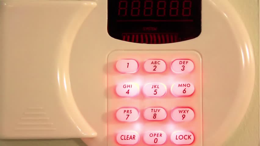 Combination Numeric Lock On Safe Keypad Stock Footage Video 100