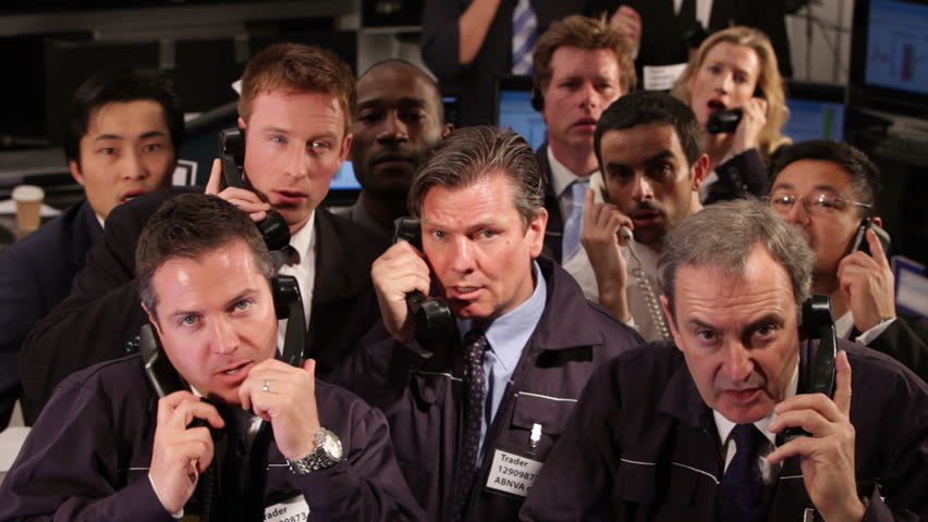 Crowd of Financial Traders in Stock Footage Video (100% Royalty-free ...