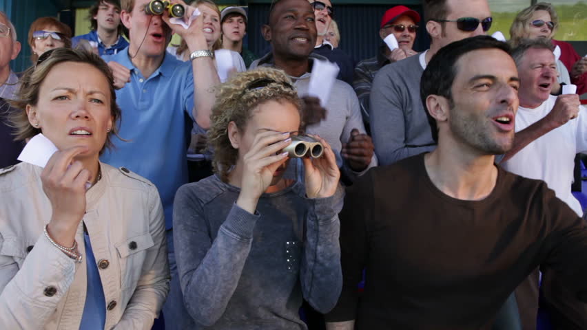 enthusiastic crowd spectators horse racing dog Stock Footage Video (100 ...