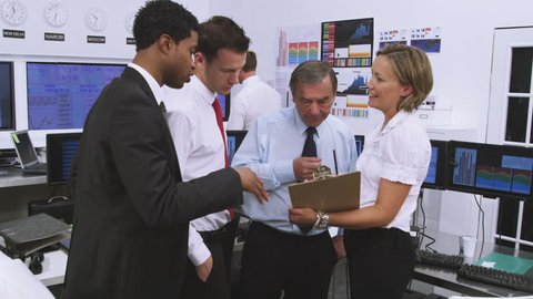 Busy Customer Service Financial Business Team Stock Footage Video (100% ...