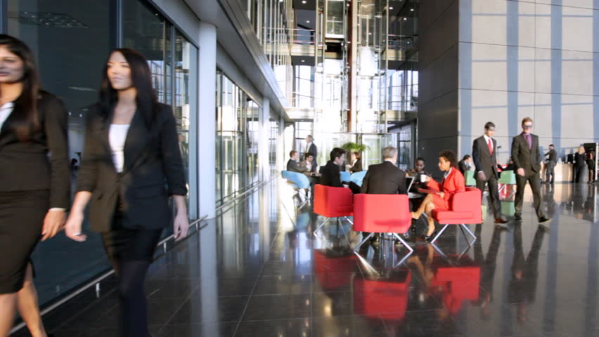 Business People Inside Modern Office Building Stock Footage Video (100% ...
