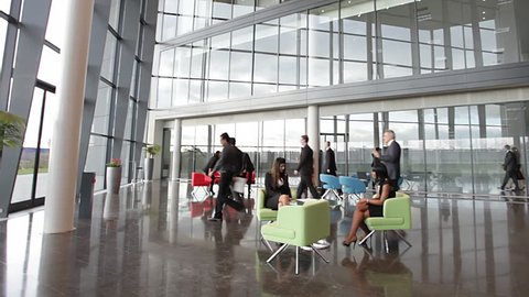 Business People Inside Modern Office Building: video de stock ...