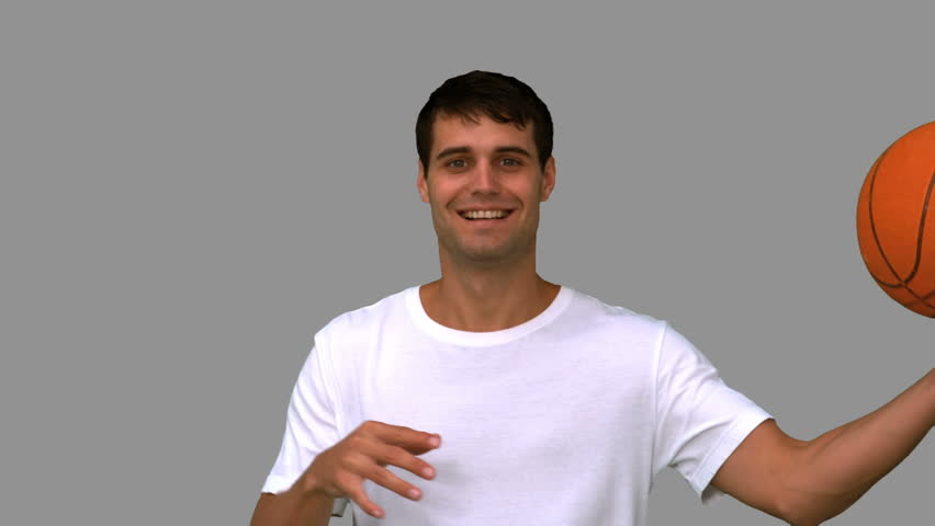 man playing basketball on grey screen Stock Footage Video (100% Royalty ...