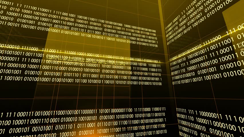 Yellow Binary Code Digital Technology Stock Footage Video (100% Royalty ...