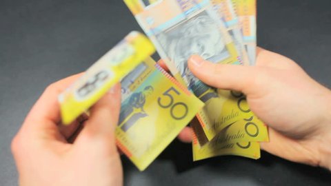 Counting Australian Paper Money Stock Footage Video (100% Royalty-free ...