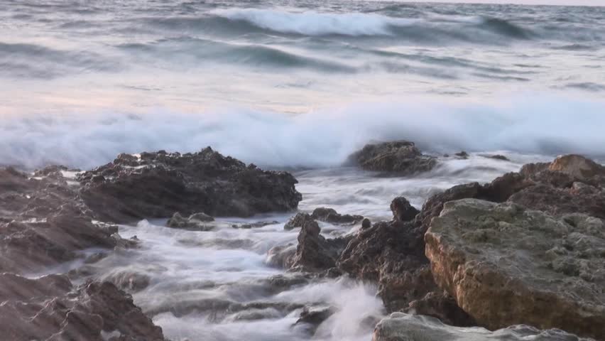 Waves Beat Against the Rocks Stock Footage Video (100% Royalty-free ...