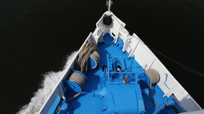 Ship Floats. Waves Next to Stock Footage Video (100% Royalty-free ...