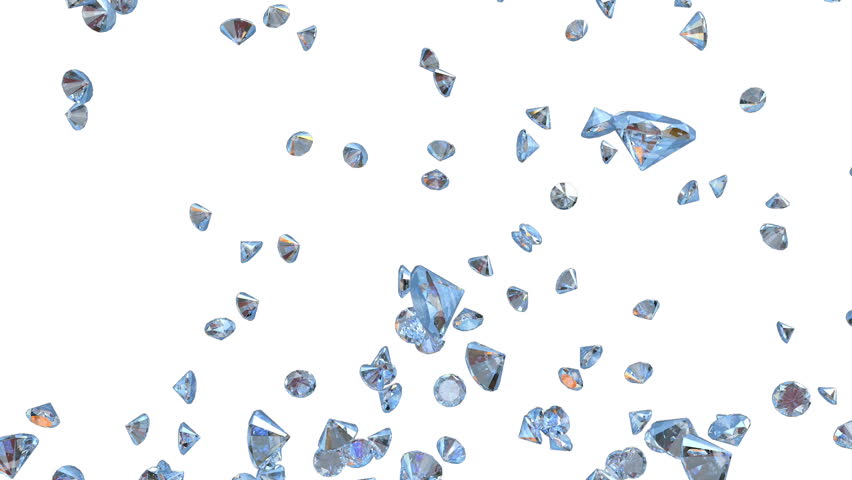beautiful diamonds flying against white Stock Footage Video (100% ...