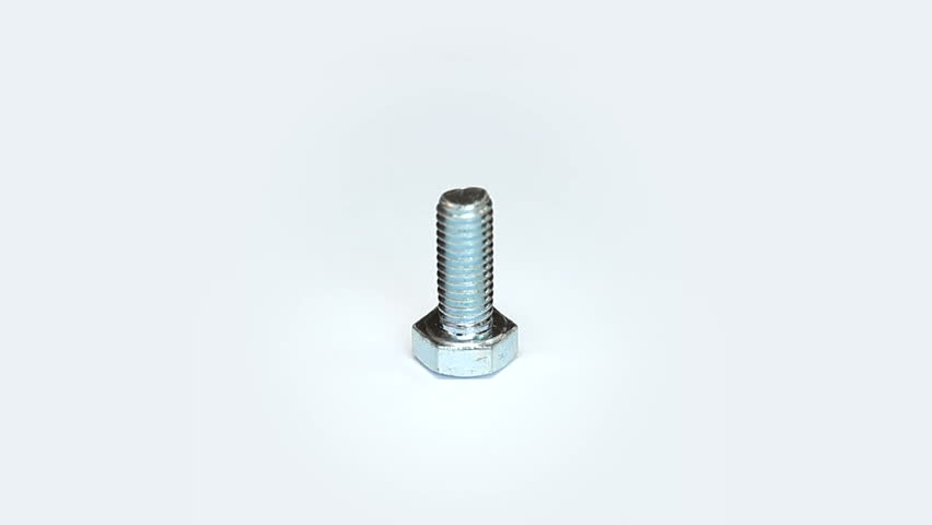 bolt rotating on white background Stock Footage Video (100% Royalty ...