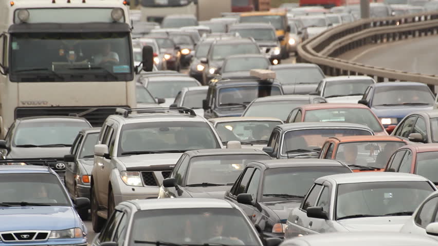 car traffic jam on highway Stock Footage Video (100% Royalty-free ...